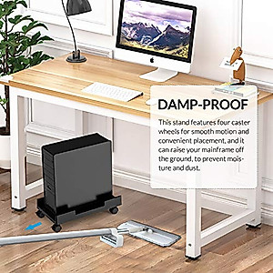 ORICO Computer Tower Stand, Mobile CPU Holder with 4 Caster Wheels Fits for Most Computer Tower, Gaming PC, Printer, Under Desk PC Holder (Black)