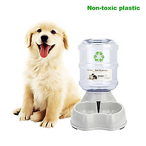 Old Tjikko Dogs Water Dispenser,Water Bowl for Dogs,Pet Water Dispenser,Automatic Dog Water Bowl Cat Water Dispenser Dog Drinking Fountain,1 Gallon (Water Dispenser (11L Water and Feeder) (3.8 L Cap)