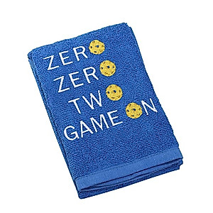 LEVLO Funny Pickleball Gifts Zero Zero Two Game On Sport Towles for Pickleball Lovers Embroidered Teem Hand Towel (Zero Zero Two Game On)