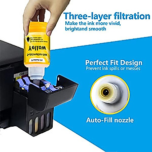 LCL Compatible T49M T49M1 T49M2 T49M3 T49M4 Autofill Sublimation Ink Replacement for SureColor F170 F570 Dye-Sublimation Printer (4-Pack,KCMY)