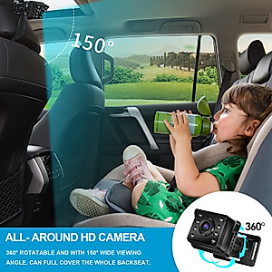 Baby Car Mirror, Baby Car Camera with 5'' HD Display, View Infant in Rear Facing Seat Baby Car Camera with Night Vision Function, Wide View, Easily Observe the Baby’s Move