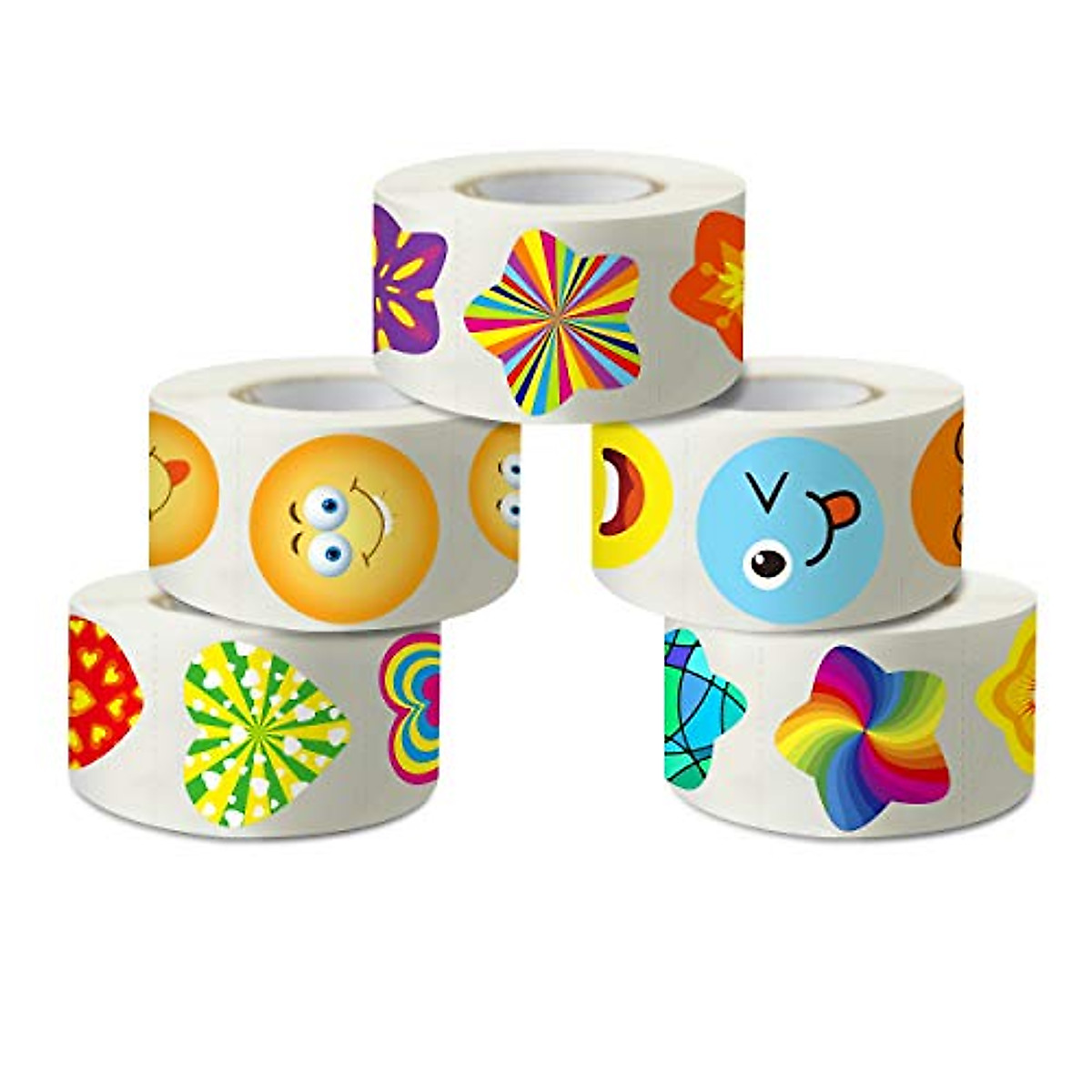 1000 Pcs Teacher Reward Encouragement Motivational Sticker Mega Pack 40 Designs in 5 Themes with Perforation Line (Each Measures 1.5” in Diameter)