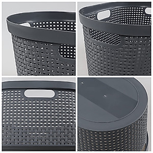 Tstorage 42 L Plastic Laundry Basket, Plastic Dirty Clothes Hampers, 4 Packs