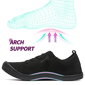 ALTOCIS Women's Knit Slip On Sneakers Ladies Elastic Low Top Flats Lightweight Breathe Mesh Fashion Sneakers Cute Flying Woven Loafers(All Black US8)