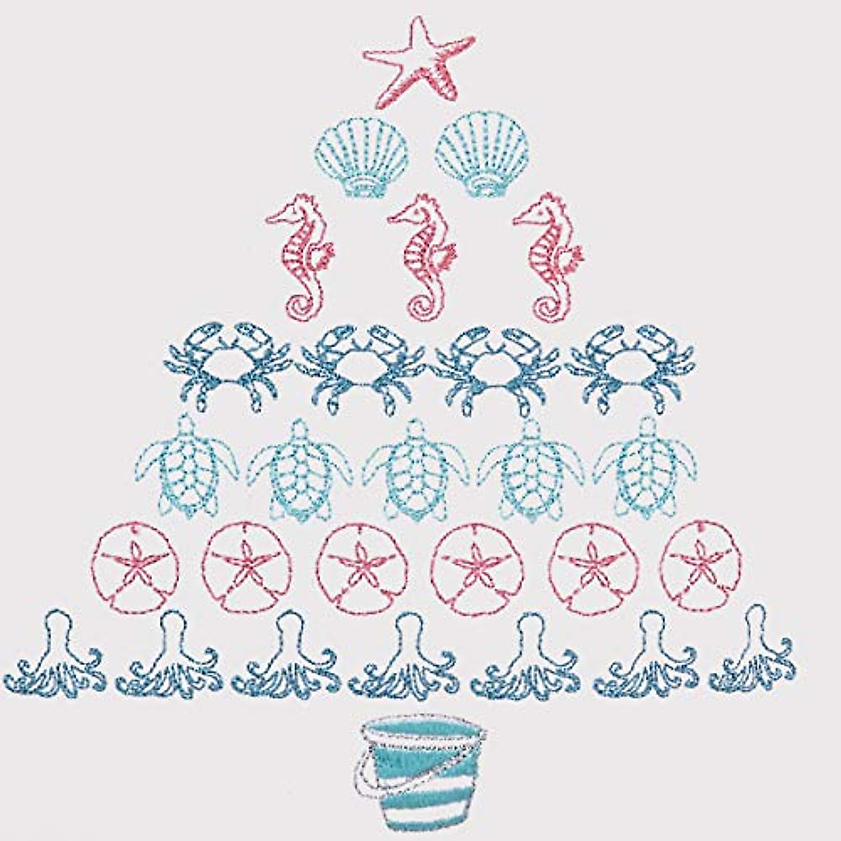 C&F Home Coastal Tree Pillow Holiday Xmas Winter Gift Present Embroidered Saying Christmas Decor Decoration Accent Pillow 10 x 10 White