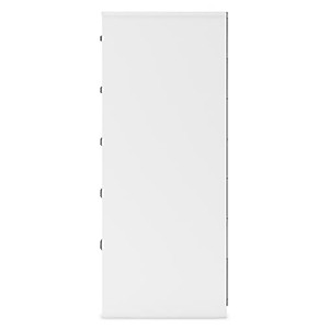 Signature Design by Ashley Flannia Casual 5 Drawer Chest of Drawers with Dovetail Construction and Safety Stop, White