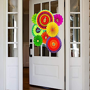 Fiesta Party Decorations Cactus Balloons Hanging Paper Fans Mexican Llama Banner Garland Tassel Garland Backdrop String for Bachelorette Kids Taco Cinco De Mayo Supplies