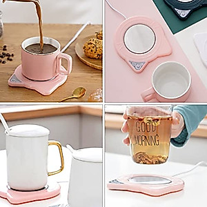 2pcs Cat Thermostat Coaster Coffee Cup Heater Mug Warmer Coffee Warmer Heated Cup Coaster Cup Warmer Plate Mug Heater Insulated Coffee Tumbler Warmer for Coffee Office Milk Abs Usb