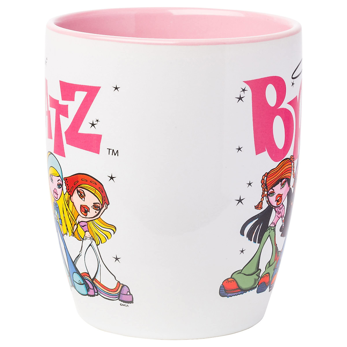 Silver Buffalo Bratz Logo and Group Jumbo Curved Ceramic Mug, 25 Ounces