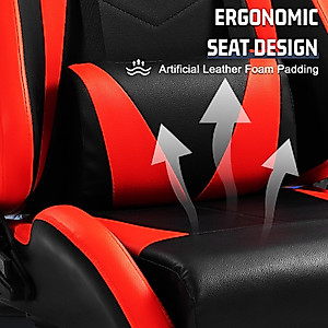 Marada Racing Simulator Cockpit with Red Seat Fit for Logitech/Thrustmaster/Fanatec G29 G920 G923 T80 T150,Fanatec,Adjustable Driving Steering Wheel Stand,Pedal & Wheel Not Included