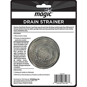Magic Stainless Steel Sink Strainer - 3 Different Sizes Included - Drain Filter Strainer Basket - Fits Bath Shower Kitchen & Utility Drains