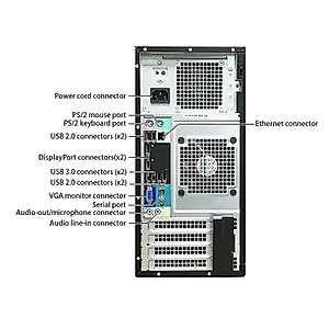 Dell Tower Computer Gaming PC, GeForce GTX 1650 4GB GDDR5 [ Intel Core i7 Processor, 16GB RAM, 1TB SSD, HDMI, Wi-Fi] Keyboard & Mouse, USB Bluetooth, Windows 10 (Renewed), Black