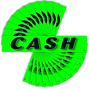 VERSA-TAGS 7.5" Black/Green Vinyl Number Decals 11 Dozen Set Windshield Pricing & 1 Pack of Each of Extra Clean, Financing Available, Cash 14.5" x 2.75" Sticker Windshield Decal Auto Dealership