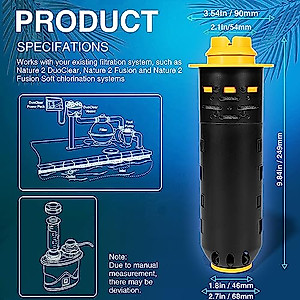 Replacement for Nature2 Duoclear 25 35 Mineral Cartridge W28000 W28001 for All Zodiac DuoClear Fusion Soft Vision Pro Above Ground Ingroud Pool Sanitizer for up to 35,000 Gallons Pool, 50001800