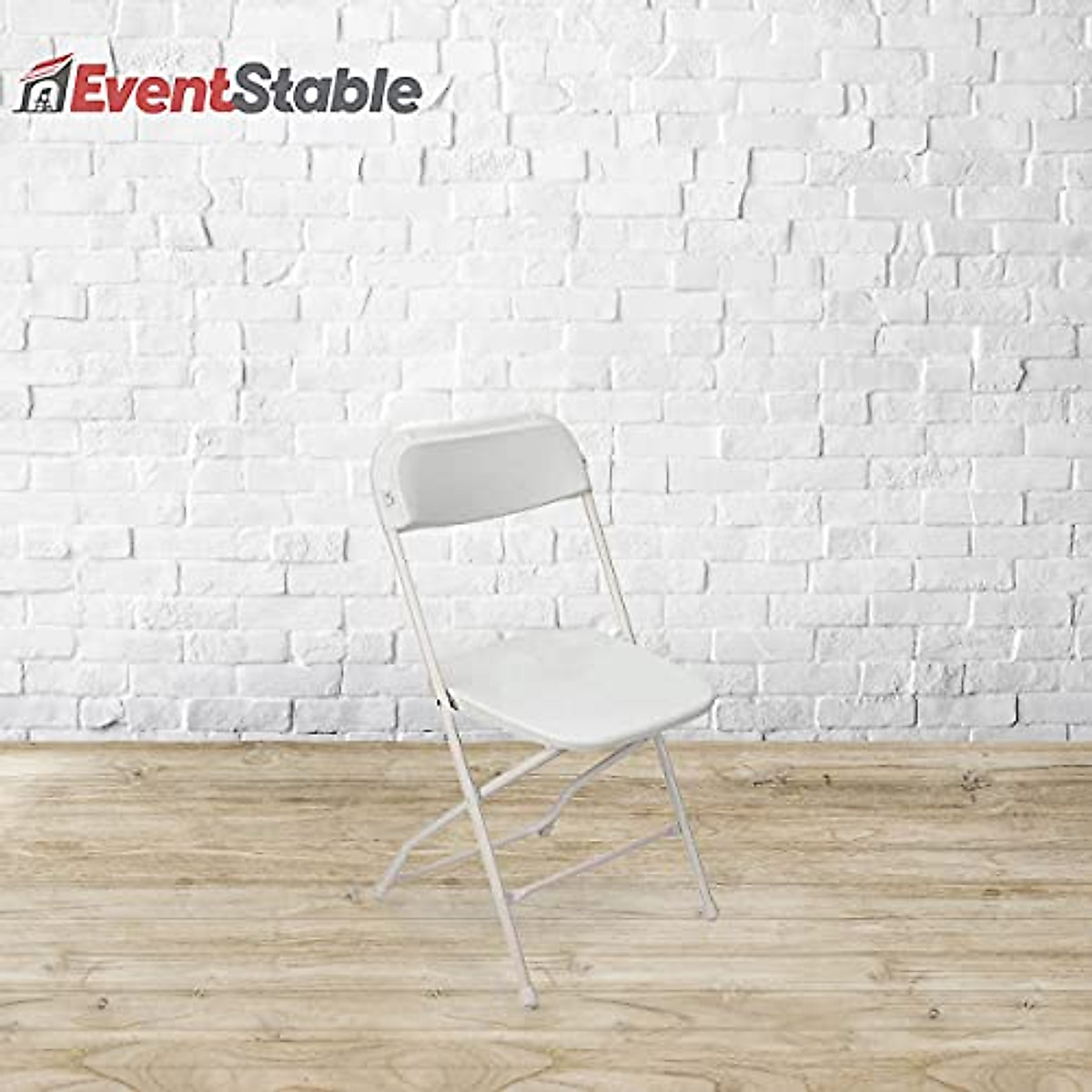 EventStable TitanPRO White Plastic Folding Chair - Lightweight Foldable Outdoor Chair - Durable Patio Chairs - Chairs Set for Parties Banquet Events - 10 Pack
