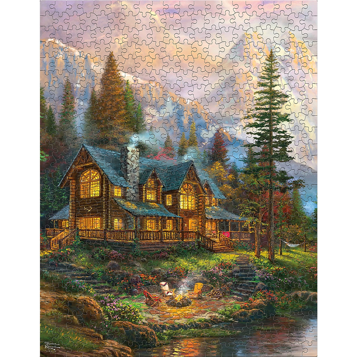 Ceaco - 8 in 1 Multipack - Thomas Kinkade - (2) Round 300 Piece, (4) 550 Piece, (1) 750 Piece (1) 1000 Piece Jigsaw Puzzles