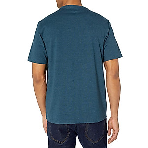 Amazon Essentials Men's Regular-Fit Short-Sleeve Crewneck Pocket T-Shirt, Pack of 2, Teal Blue/Charcoal Heather, Large
