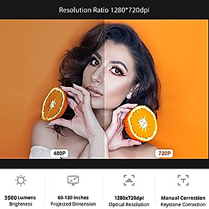 NIZYH YG420 Mini Projector Native 720P Portable Video LED for 1080P Multi-Screen Smartphone YG421 Projector (Size : YG421 Multi Screen)