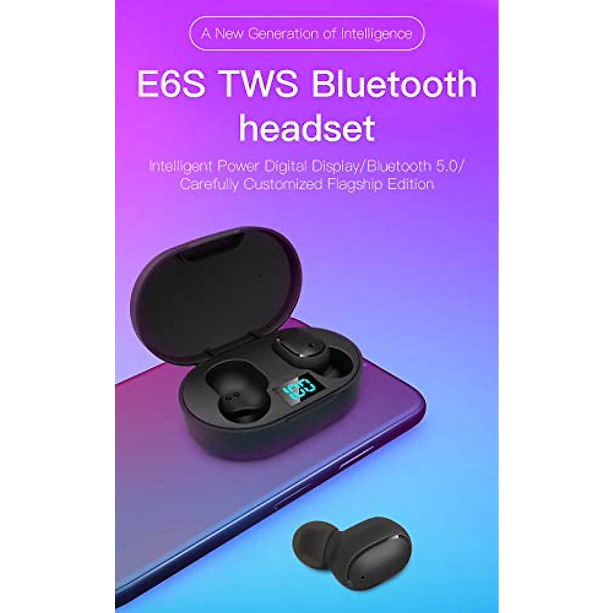 E6S TWS Bluetooth Earphones Wireless Earbuds for Xiaomi Redmi Noise Cancelling Headsets with Microphone Handsfree Headphones