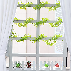 Zpollo 6Pcs Artificial Vines Fake Greenery Garland Willow Leaves with Total 60 Stems Hanging for Wedding Garden Party Wall Home Decoration