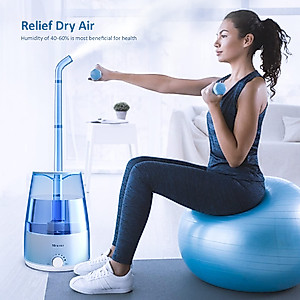 Hincoo Cool Mist Humidifiers for Large Room (4L), Top Fill Ultrasonic Humidifiers for Bedroom Quiet with Essential Oil Diffuser, Plant Humidifiers with Featured Extension Tube, Auto-Shut Off