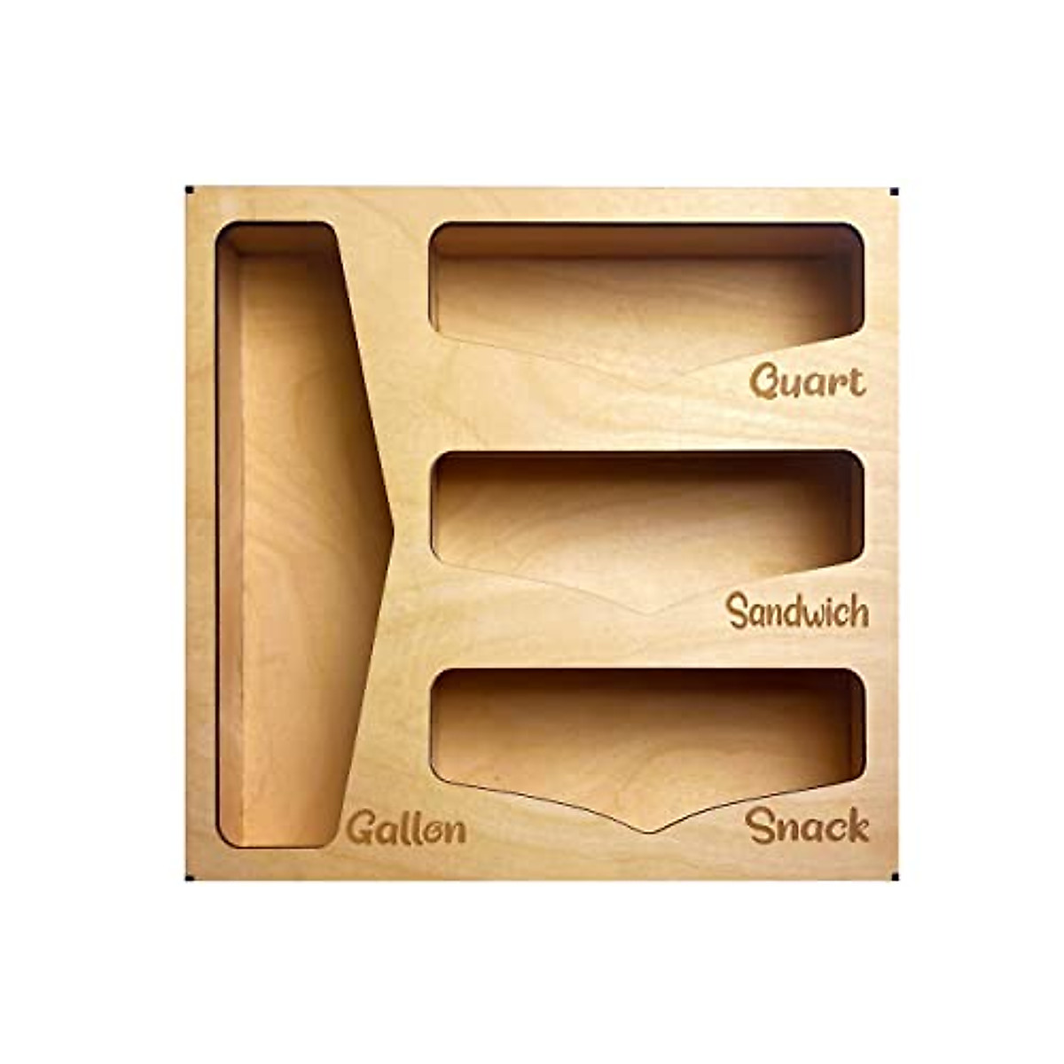 Food Storage Bag Organizer Holders – Premium Wood Kitchen Drawer