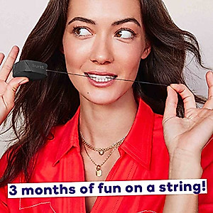 BURST Refillable Dental Floss Dispenser Set - Juniper Berry Scent - Charcoal Coated, Expanding Floss - Stain-Absorbing, Woven Tooth Floss - Rose Gold Case + 32 Yards Charcoal Floss