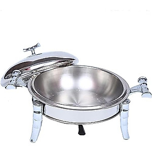 Stainless Steel Chafing Dish Fuel Holders, Round Catering Buffet Warming Container Server Tray, with Food Pan and Lid, for Party or Banquet