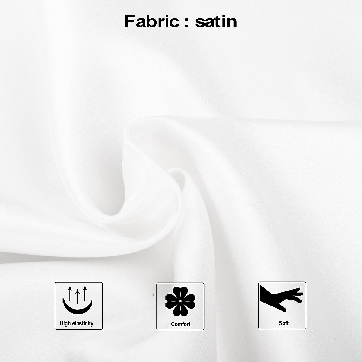 NTBAY Zippered Satin Pillow Cases for Hair and Skin, Luxury Standard Hidden Zipper Pillowcases Set of 2, 20x26 Inches, Pure White