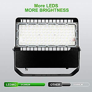 LEDMO 1500W Eq 31200LM LED Stadium Lights for Outdoor Sports - High-Intensity 240W Floodlights for Energy-Efficient Illumination of Large Venues, Waterproof & Durable Commercial Lighting (3 Pack)