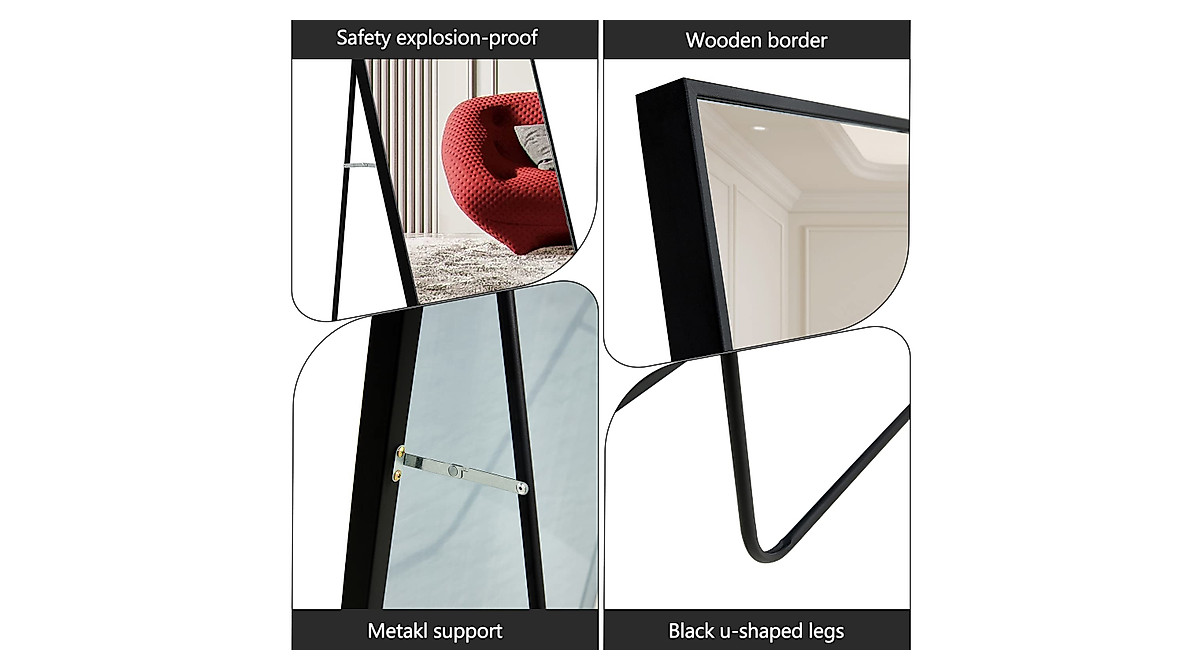 WIIS' IDEA 60x17 Full Length Mirror | Durable Solid Wood Frame