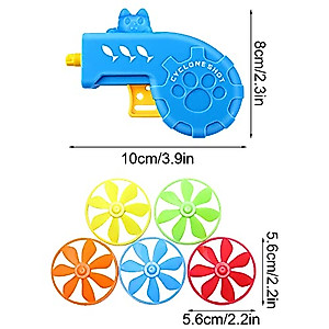 18 Pieces Cat Fetch Tracking , Interactive Toys with 5 Colors Flying Propellers for Indoor Pet Cat Kitty Training Chasing (Blue Cat Theme Design)