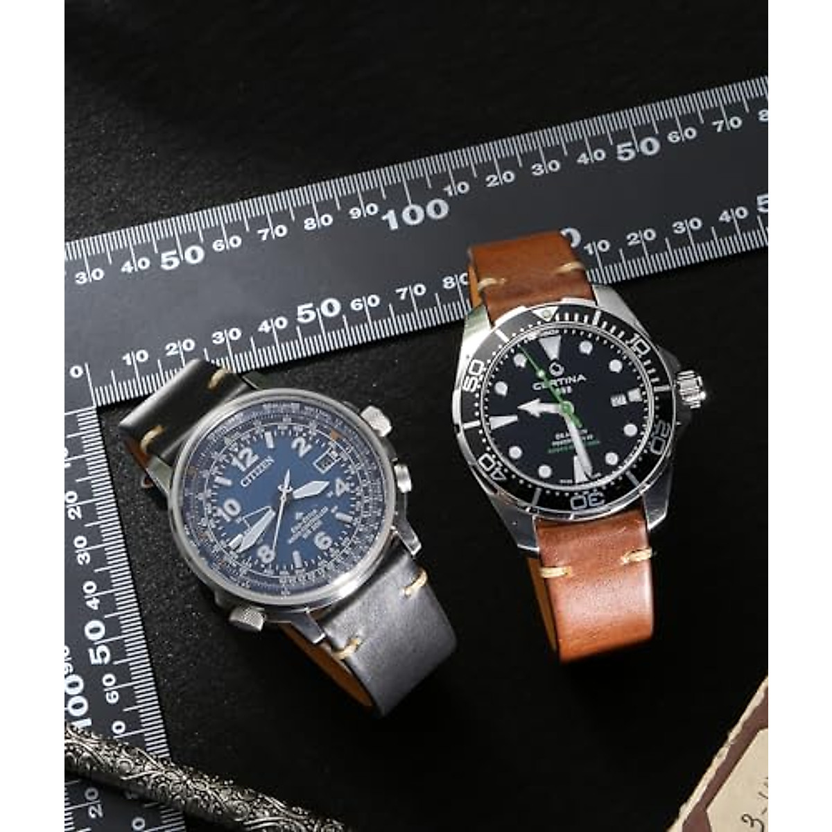 REZERO Quick Release Watch Band, Top Grain Leather Watch Straps, Italian Calfskin Watchbands Replacement 18mm 19mm 20mm 21mm 22mm 23mm 24mm for Men, Women