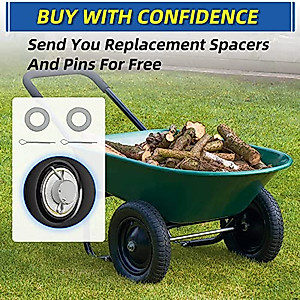 GICOOL 13-Inch Gorilla Cart Tire, Flat-free Solid Tire and Wheel Replacement, with 5/8" Axle Bore Hole, 2.2" Offset Hub for Wheelbarrow Garden Wagon Trolley Dolly Lawn Mover Go Kart