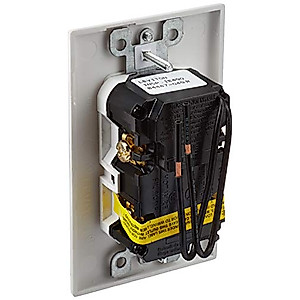 Leviton AFSW1-W SmartlockPro Outlet Branch Circuit (OBC) Combination Arc-Fault Circuit Interrupter with Switch, Wallplate Included, 15-Amp, 120-volt, White