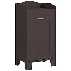 HOMCOM 31" Tilt Out Laundry Hamper, Free Standing Home Organizer Hamper, Bathroom Storage Cabinet, Coffee