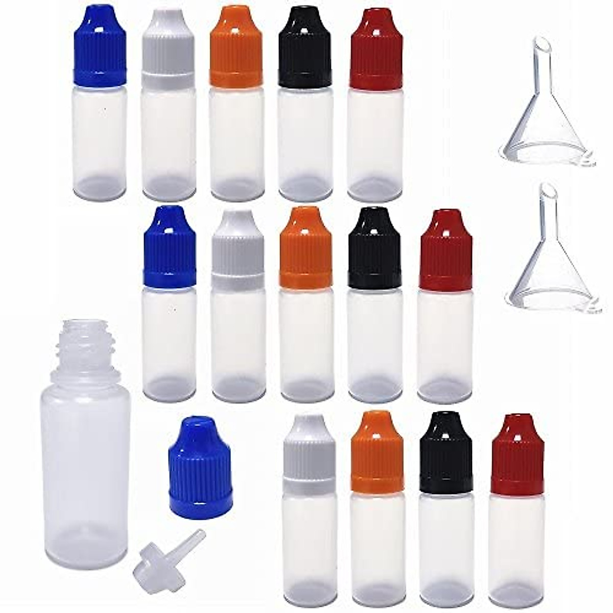 JOYWEE 15 Pack 30ml LDPE Dropper Bottle Funnel Eliquid Applicator Squeeze Dropping Bottle with Thin Tip