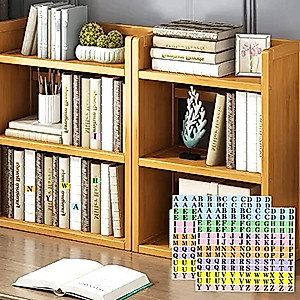 Alphabet Book Spine Labels Alphabet Letters Teacher Supplies Stickers for Classroom 520 Pcs A-Z Tab Dividers Stickers File Folder Labels Library Books Bin Shelf Labels for Classroom Book Organization