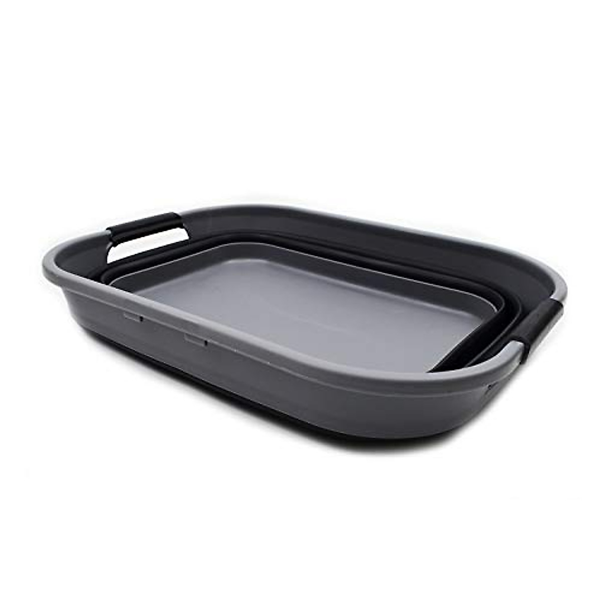 SAMMART 17.5L (4.6 Gallon) Small Collapsible/Foldable/Pop Up/Portable Washing Tub, Water Capacity 13.5L (1, Grey/Black)