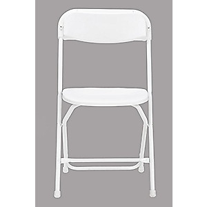 COSCO ZOWN Commercial 300 lb. Use Rate Heavy Duty, Injection Mold Banquet Folding Chair with Comfortable Contoured Back, White, 8 Pack