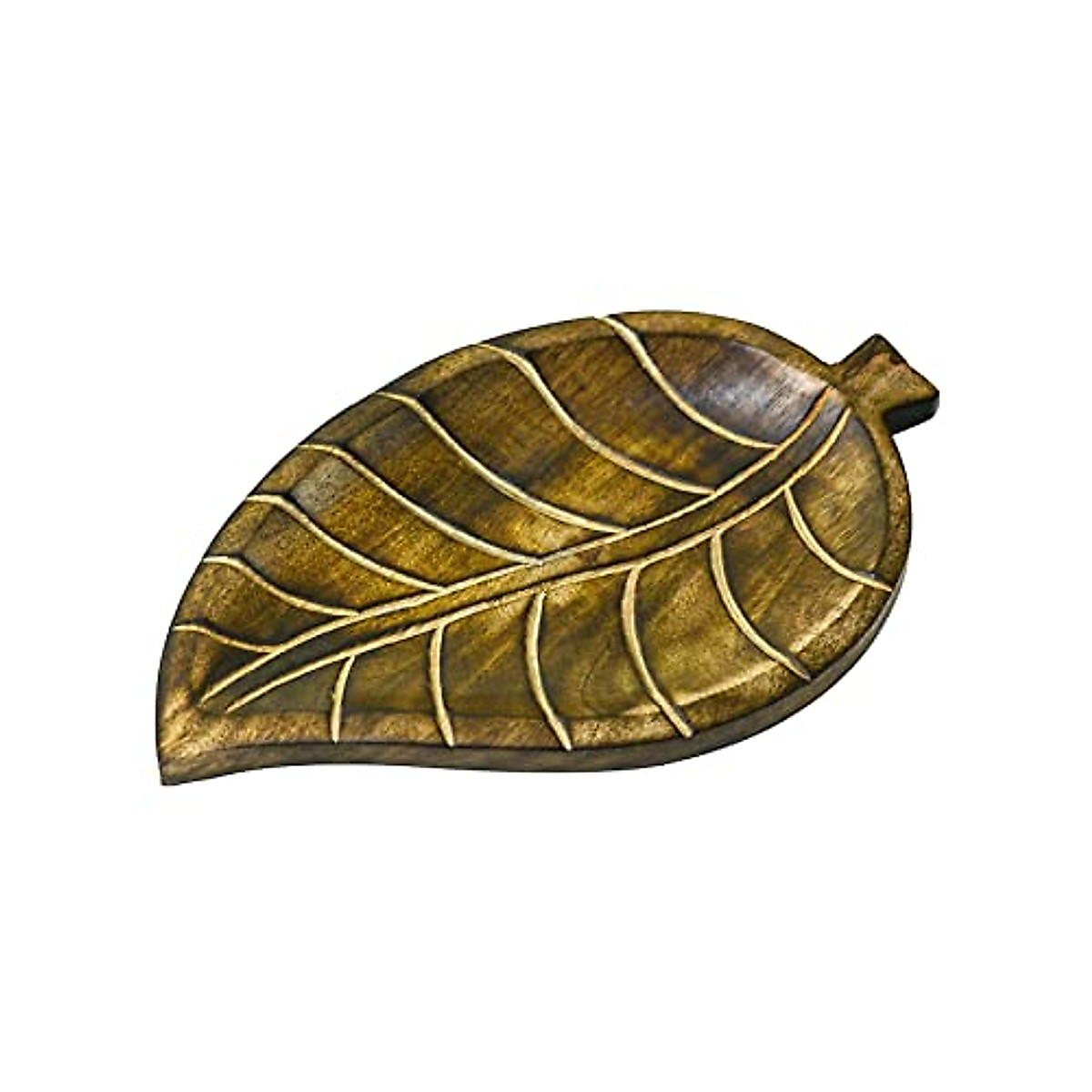 Ajuny Decorative Wooden Tray Platter for Serving Snacks Fruits Hand Carving Home Gifts