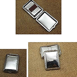 zxianc Portable Stainless Steel Matchboxes With Friction Plate,Mini One Button Waterproof Match Storage Case,Reusable Camping Outdoor Fire Starter