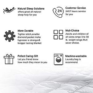 HYPNOSER Weighted Blanket Twin Size (15 lbs 48"x72") for Kids and Adults | Heavy Blanket for Better Sleep, Fits Twin or Full Size Beds (Dark Grey)