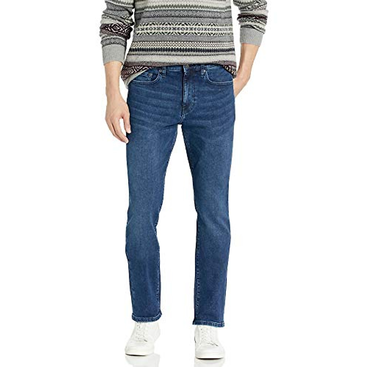 Amazon Essentials Men's Comfort Stretch Straight Slim-Fit Jean (Previously Goodthreads), Medium Indigo, 33W x 30L