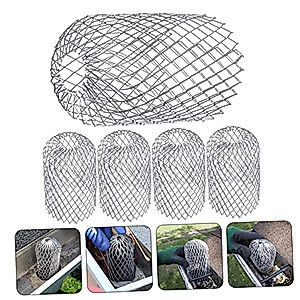 LIGHTAOTAO Gutter Filter Stainless Strainer 5pcs Rooftop Filter Guard Drainage Pipe Strainer Cover Roof Filter Strainer Stainless Steel Filter Cover Anti-clogging Silver Downspout Filter