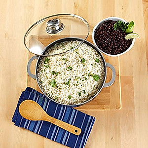 IMUSA USA Nonstick Dutch Oven with Glass Lid 3.2-Quart, Bronzed