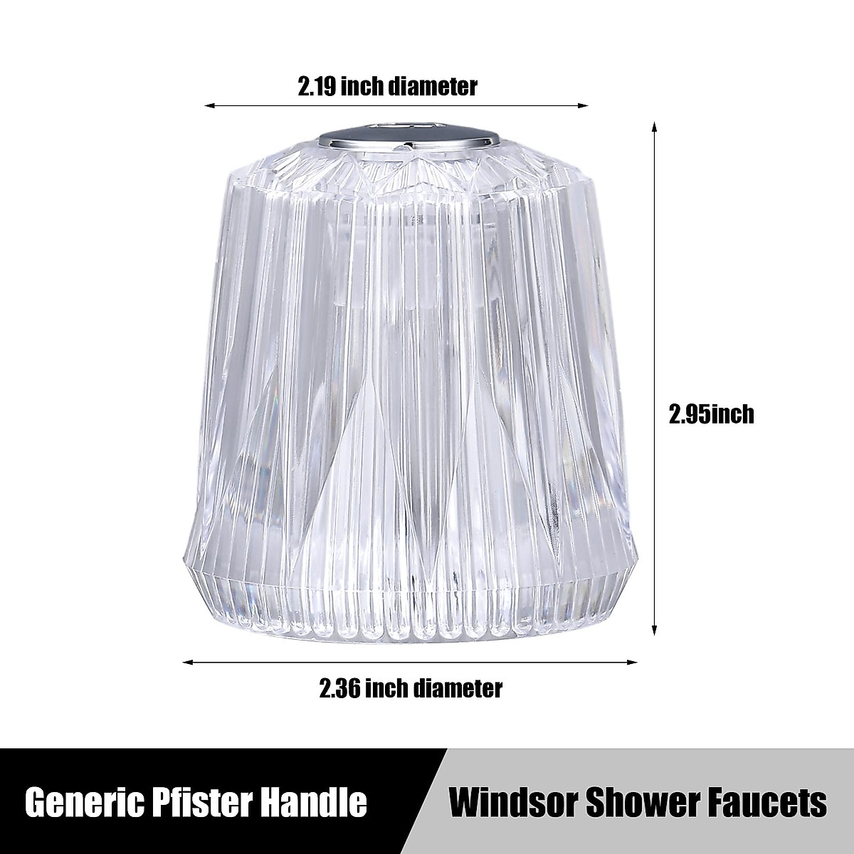 Kigley 4 Pcs Shower Faucets Handle Replacement Handles Shower Knob Replacement Compatible with Pfister Old Systems Bathtub, Clear (Novelty Style)