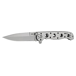 CRKT M16-03SS EDC Folding Pocket Knife: Sandvik Frame Lock, 4-Position Pocket Clip Bead Blast Blade, Stainless Steel Handle