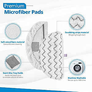 1940 Bissell Steam Mop Pads for Bissell PowerFresh Steam Mop 1806 1544 1440 2075A 2685A 1940W 19404 Series, Model 19402 19408 1940a 1940f 1940q 1940t B0006 B0017, Part #5938#203-2633, 4 Pack