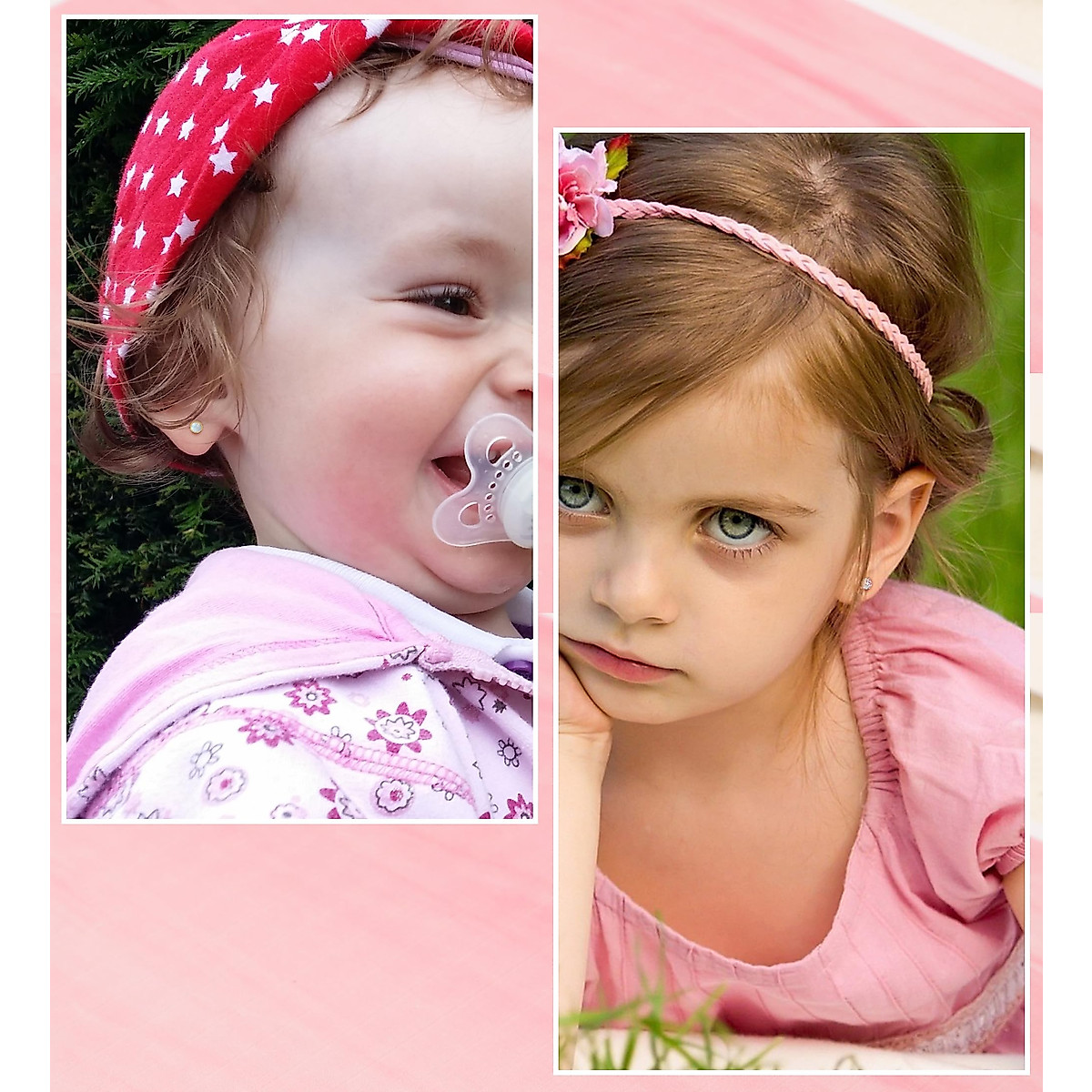 Enticera 4Pairs Hypoallergenic Flat Back Earrings for Women 14K Gold Cartilage Earring for Sensitive Skin Star Heart Opal Screw Back Nap Earrings Gold AB